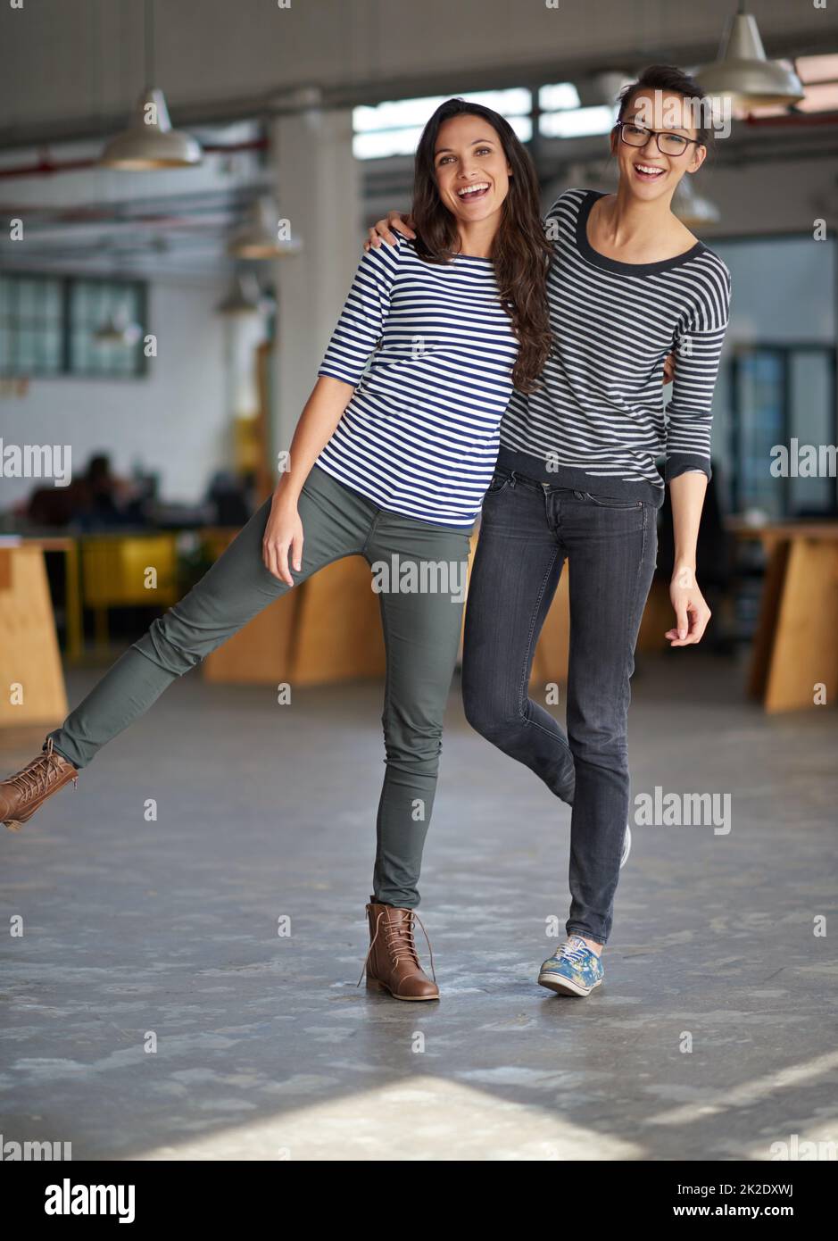 Totally supportive of each other. Two friendly creative colleagues ...