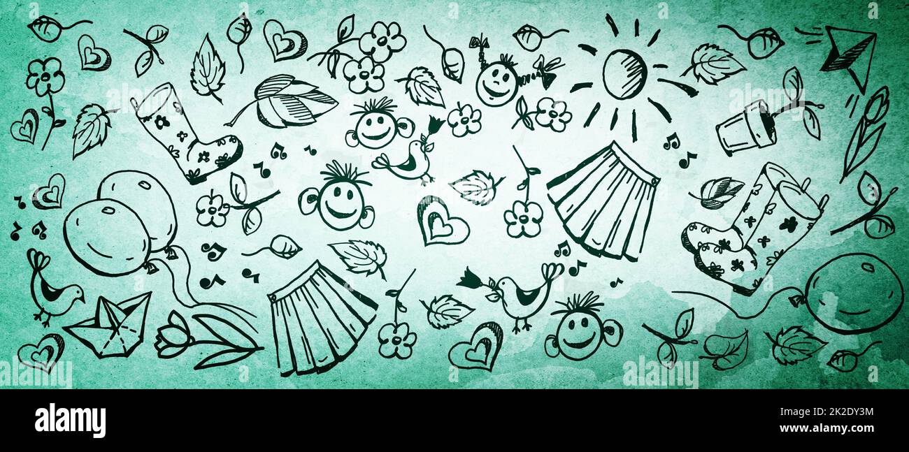 Funny spring word witten on chalkboad background Stock Photo - Alamy