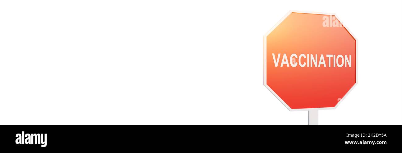 Sign for vaccination and virus proteciton. 3D Rendering Stock Photo - Alamy