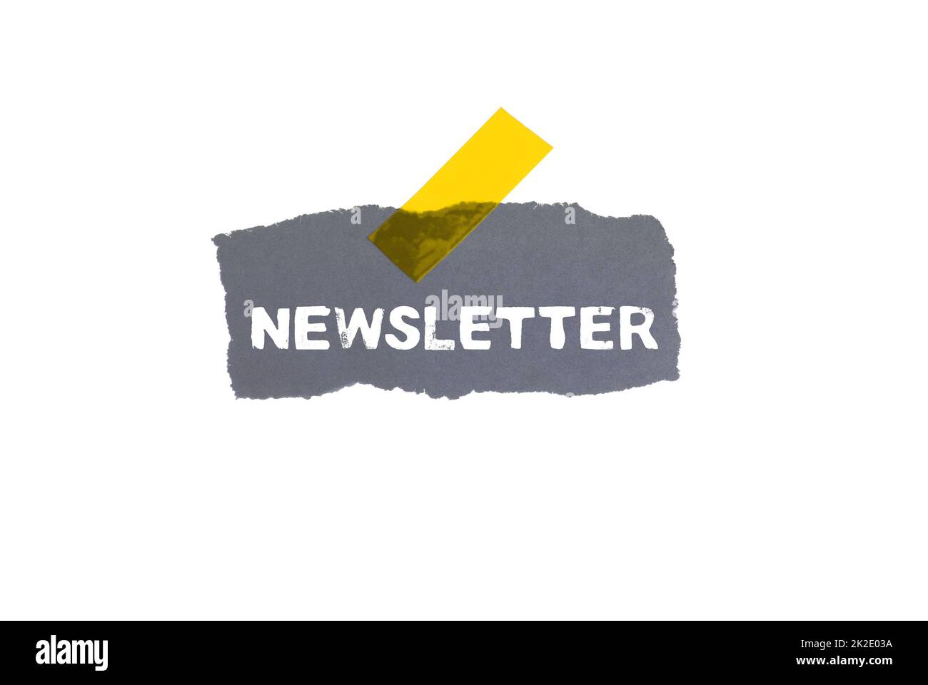 Isolated grunge paper background with yellow adhesive tape: Newsletter ...