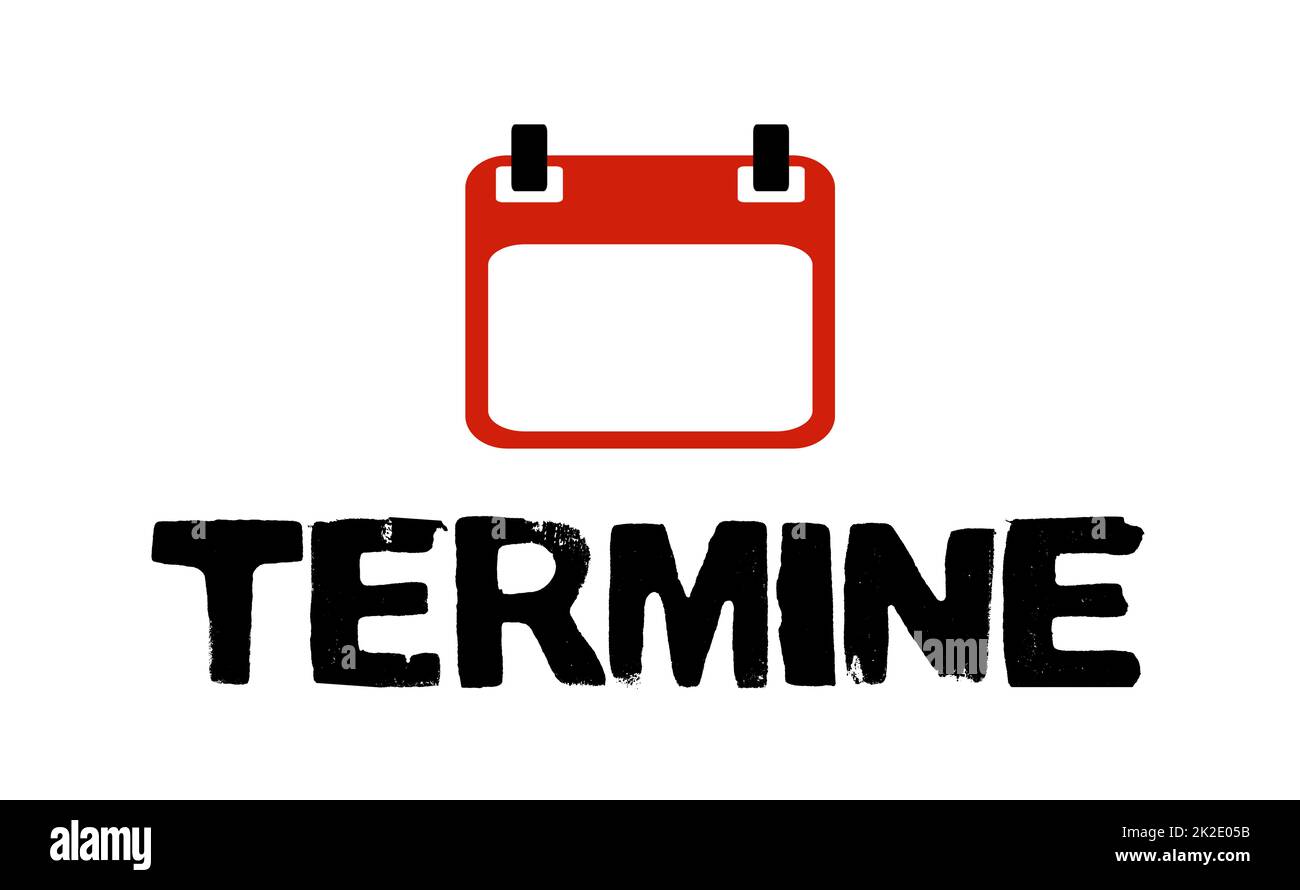 Appointments - Red Calendar and stencil text Stock Photo - Alamy