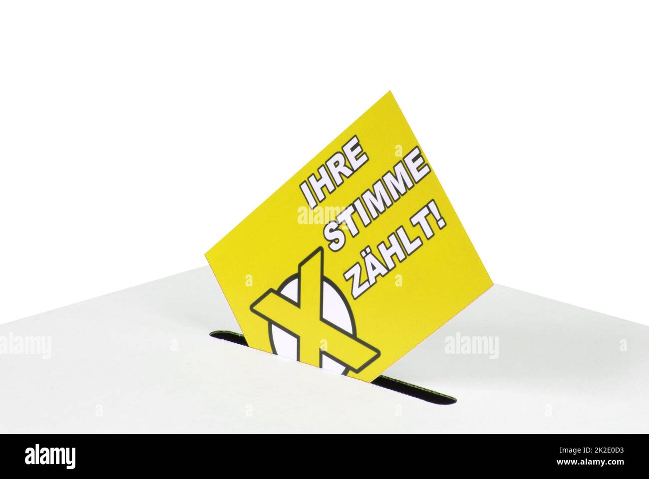 Your vote counts german - Envelope in ballot box Stock Photo - Alamy