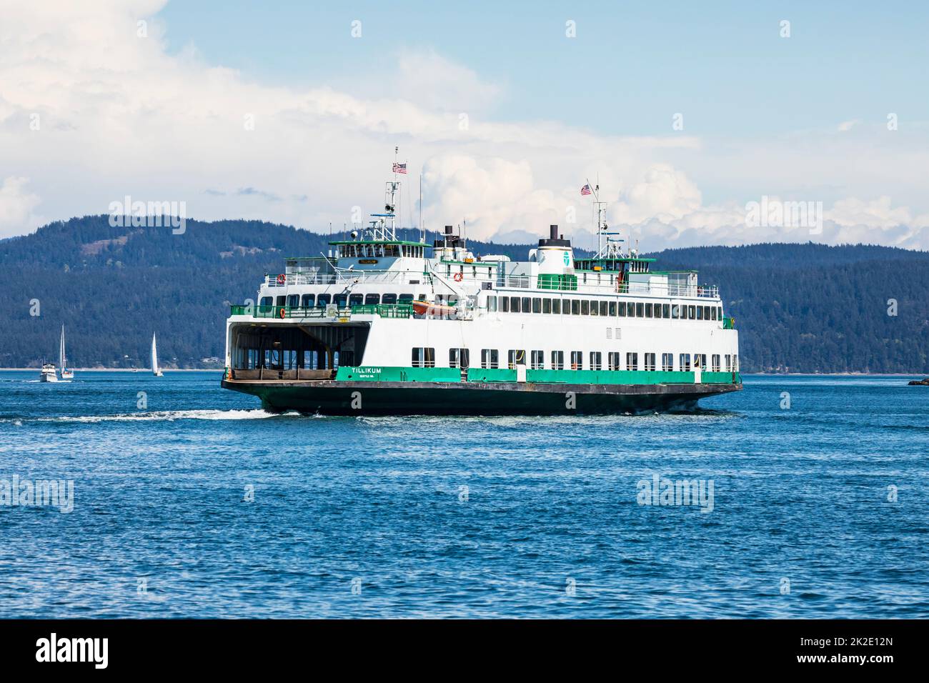 A Washington State Ferry near Orcas Island in the San Juan Islands ...