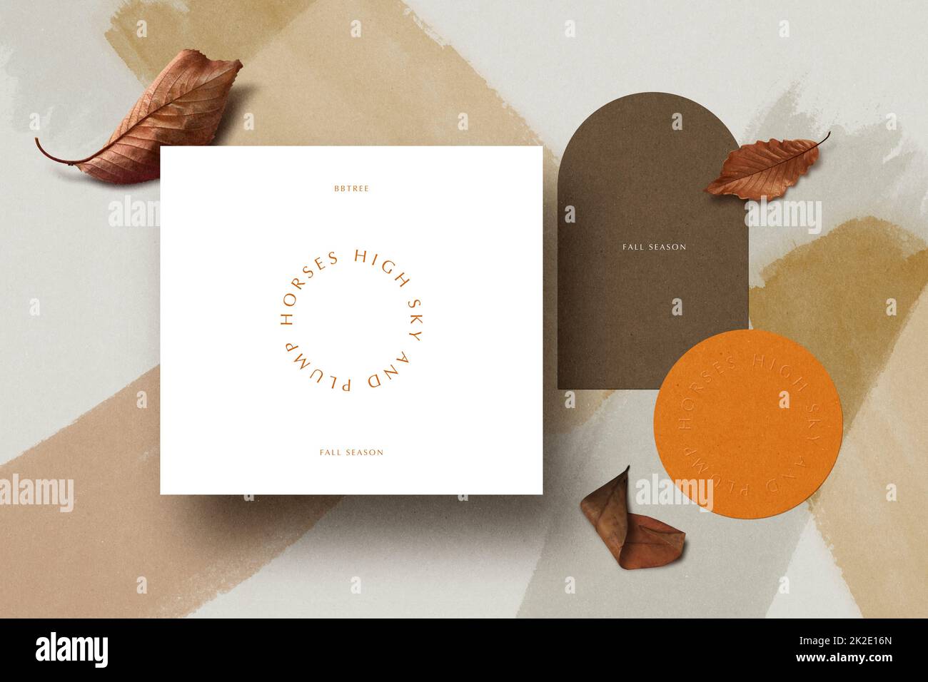 warm autumn graphic frame background with leaves and fall objects Stock ...