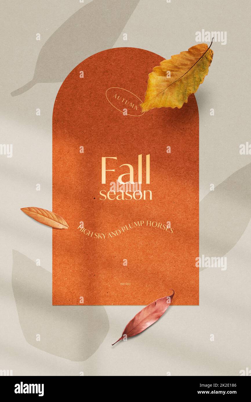 warm autumn graphic frame background with leaves and fall objects Stock ...