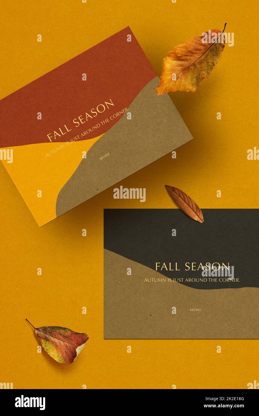 warm autumn graphic frame background with leaves and fall objects Stock ...