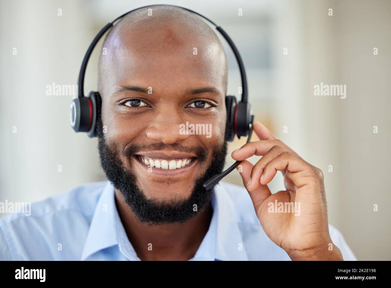 Sales black man portrait, call center agent and customer service ...