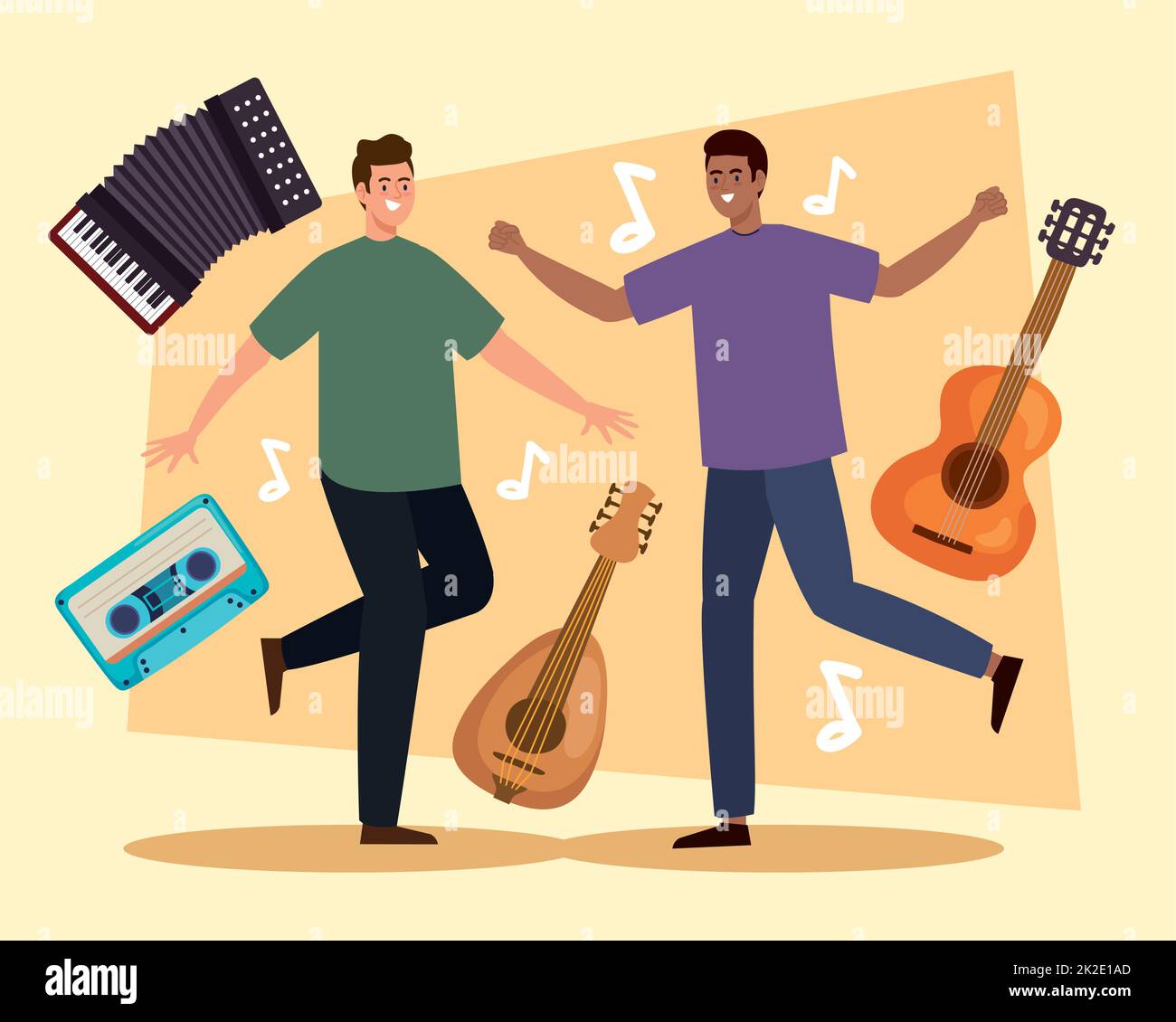 men dancing and instruments Stock Vector Image & Art - Alamy