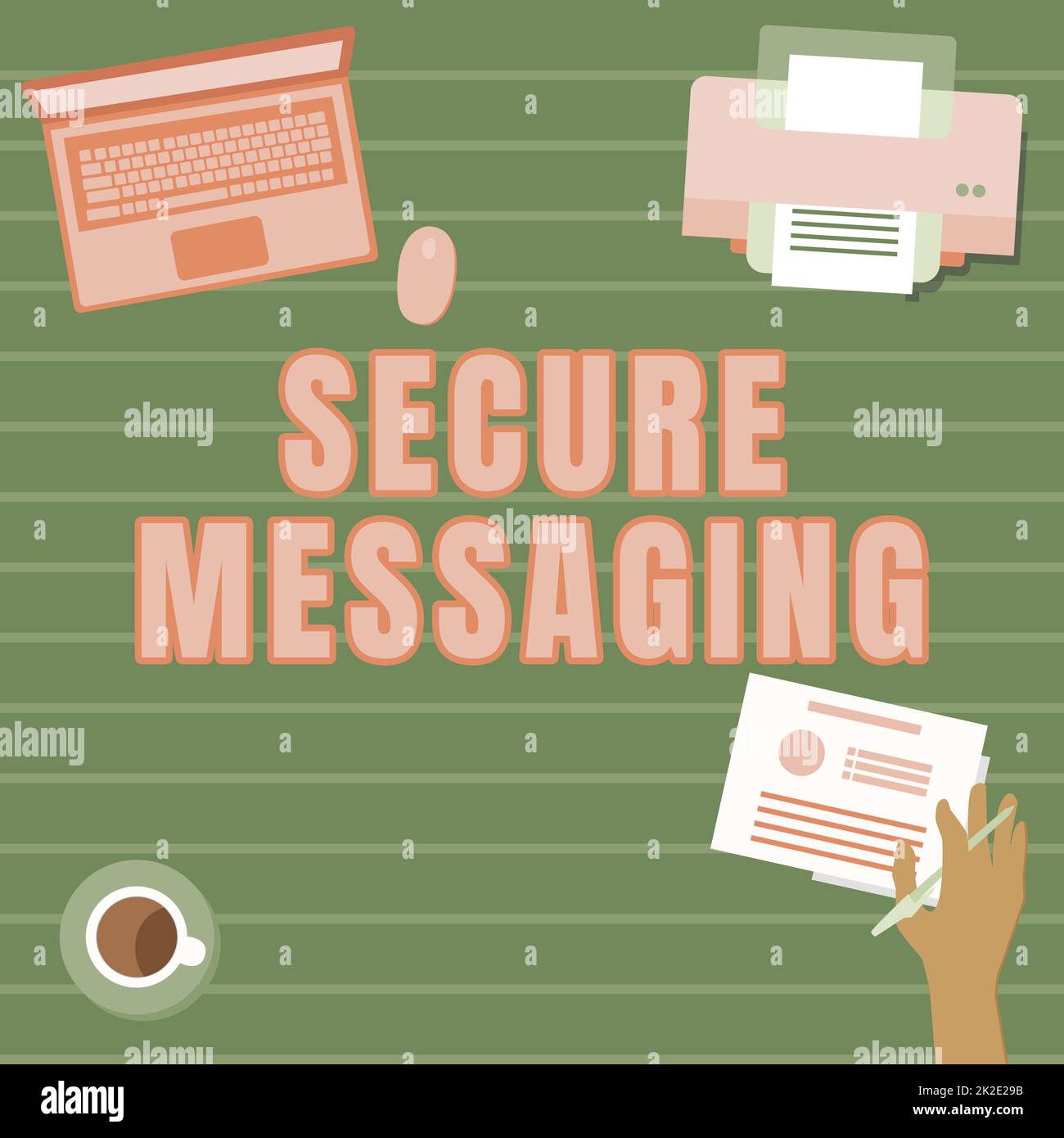 Conceptual Display Secure Messaging Internet Concept Protect Critical Data When Sent Beyond The