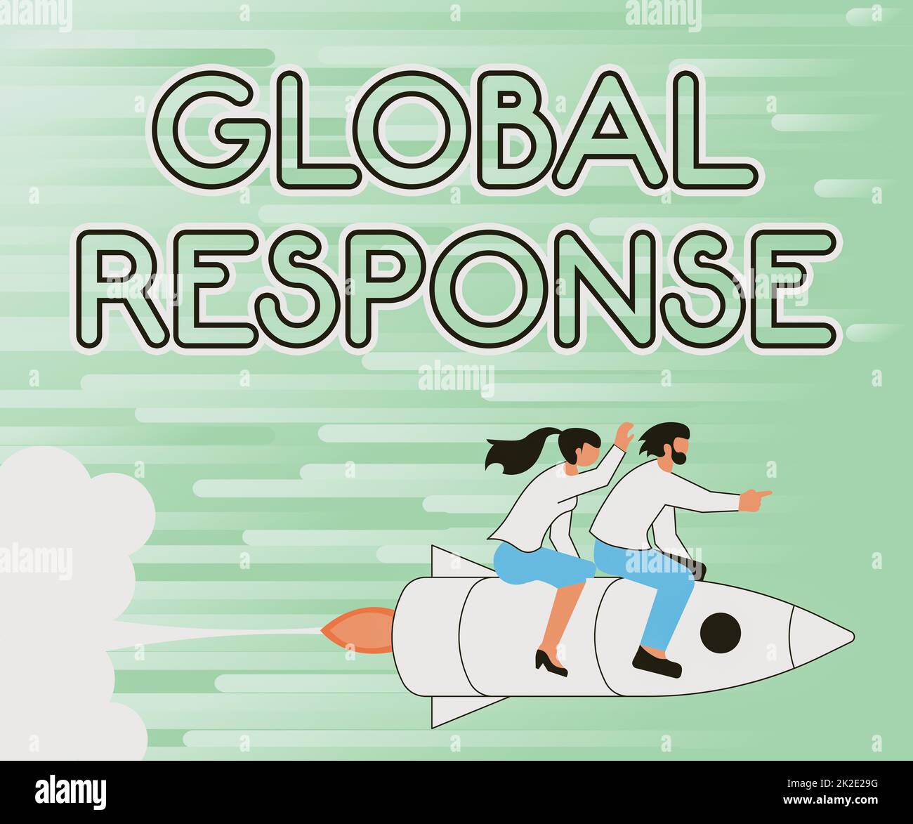 Text showing inspiration Global Response. Concept meaning indicates the ...