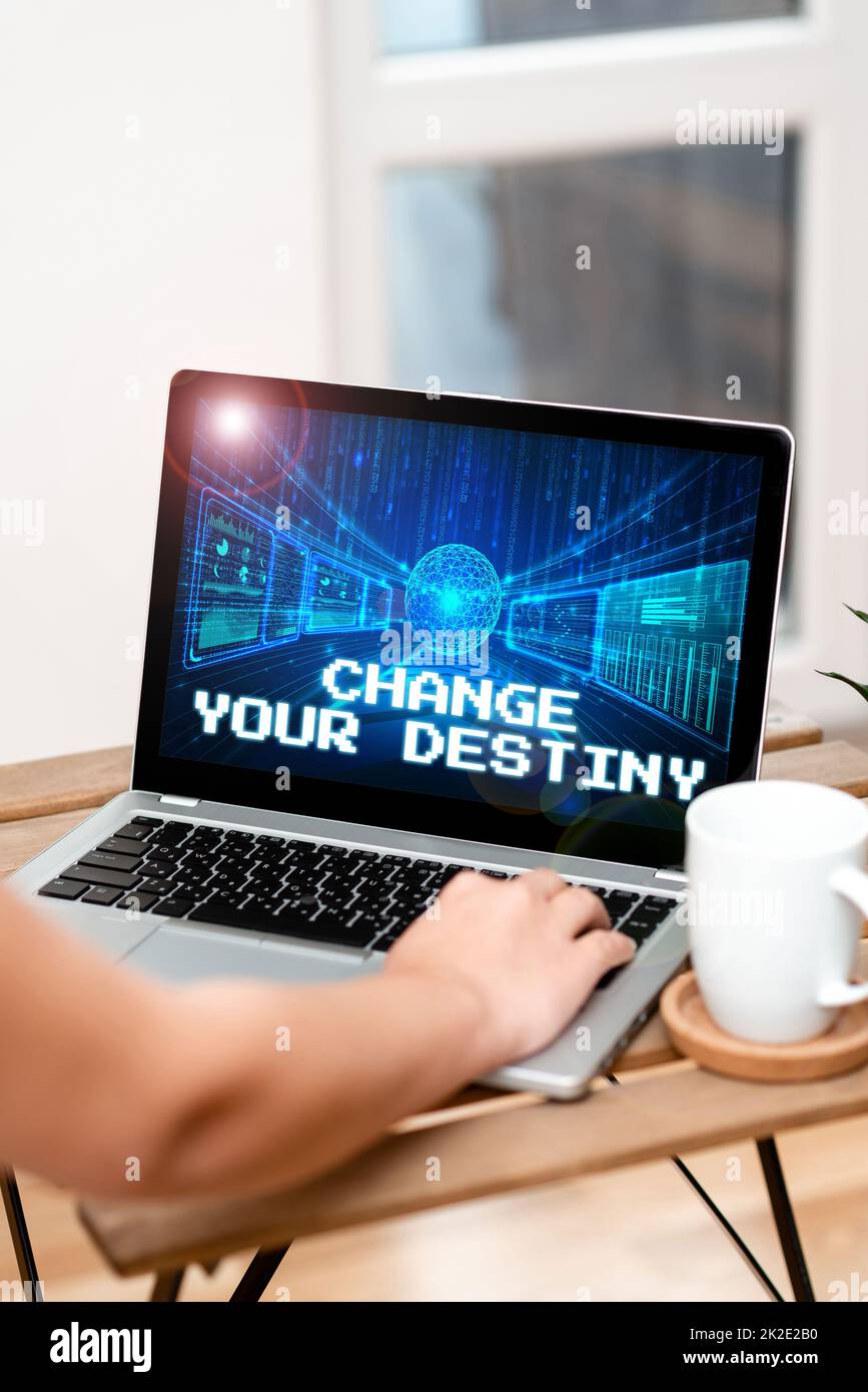Text sign showing Change Your Destiny. Business idea choosing the right ...
