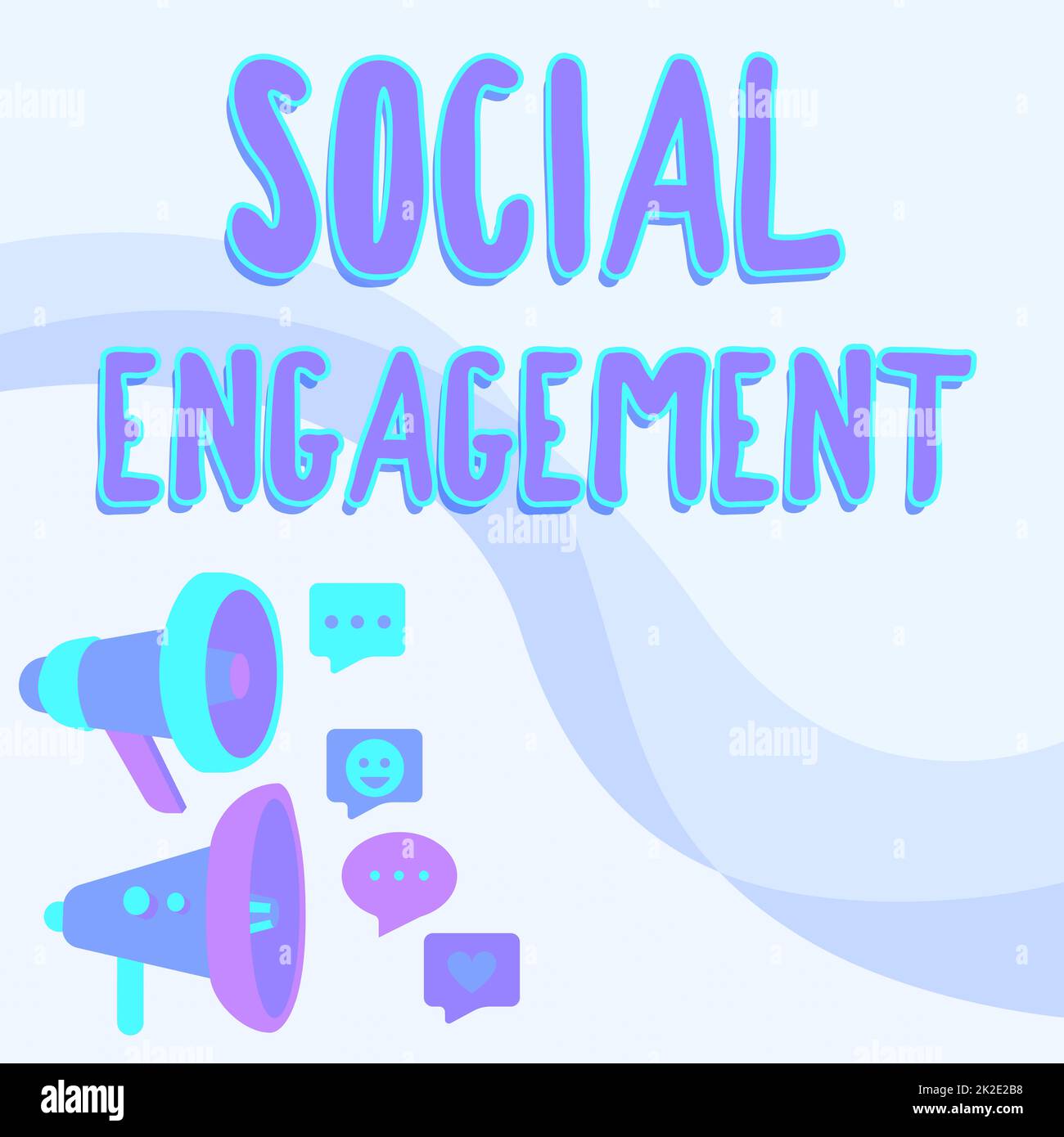 Hand writing sign Social Engagement. Concept meaning Degree of ...