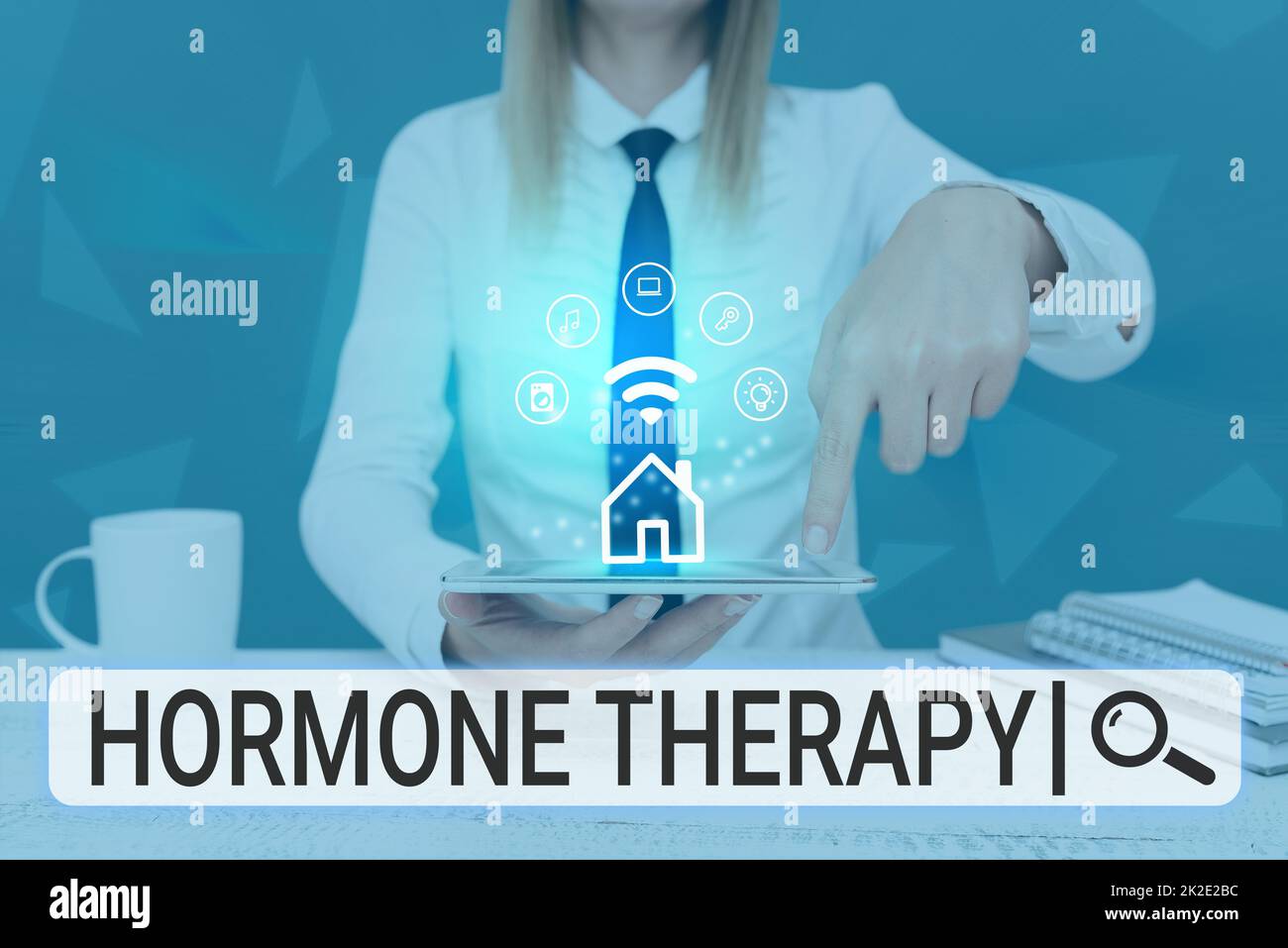 Conceptual display Hormone Therapy. Business showcase use of hormones ...