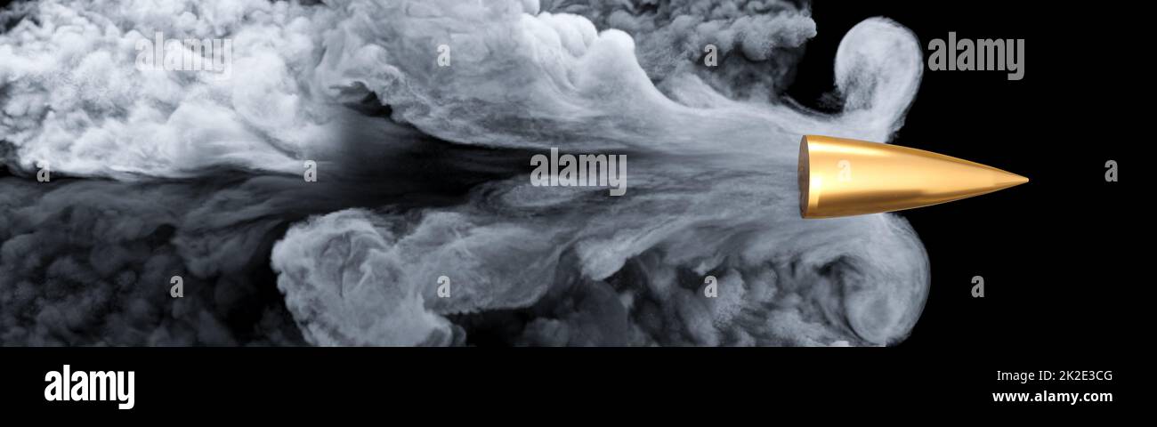 bullet that passes through smoke and creates eddies Stock Photo - Alamy