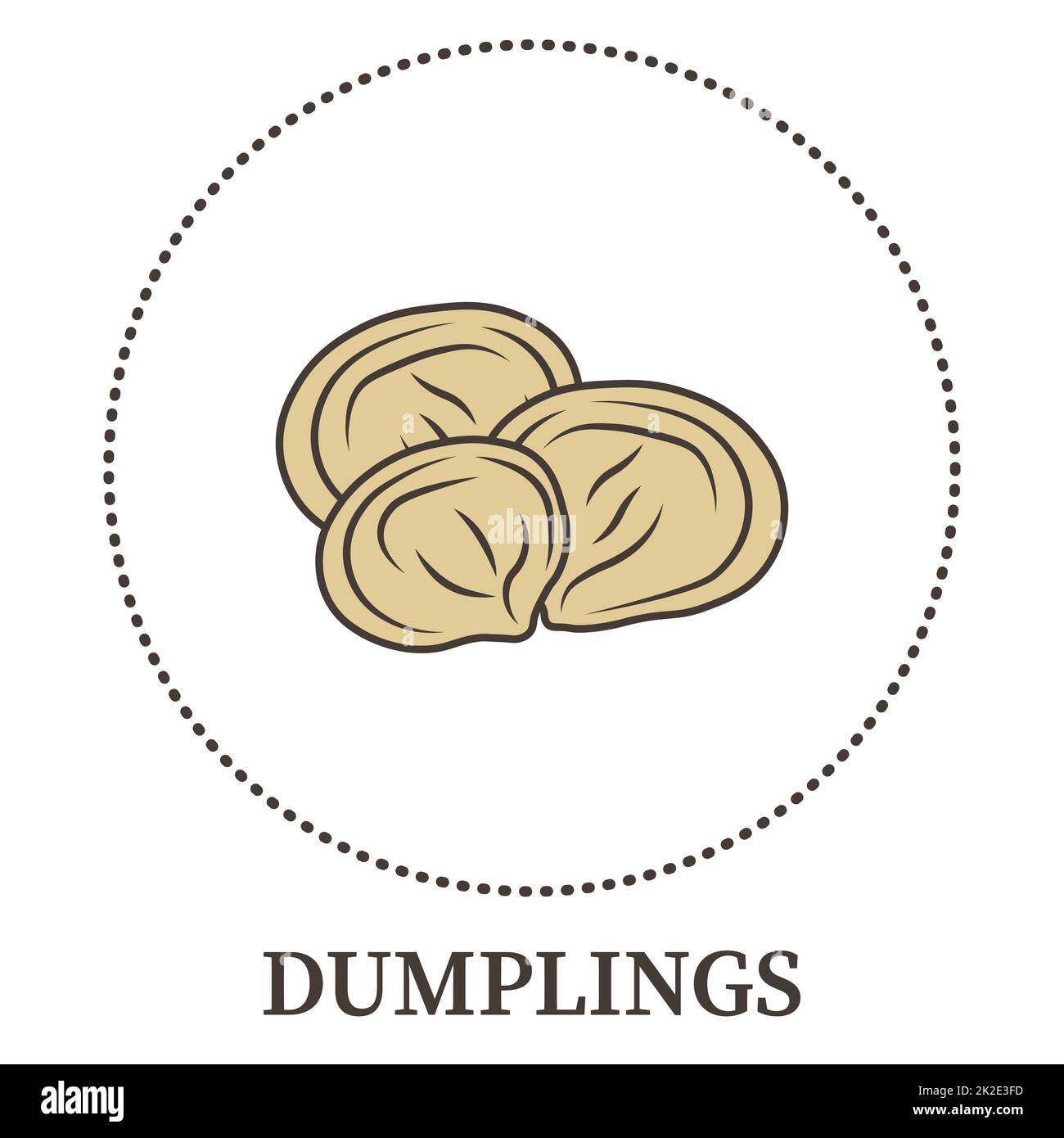 Abstract thin line dumpling icon isolated on white background - Vector ...