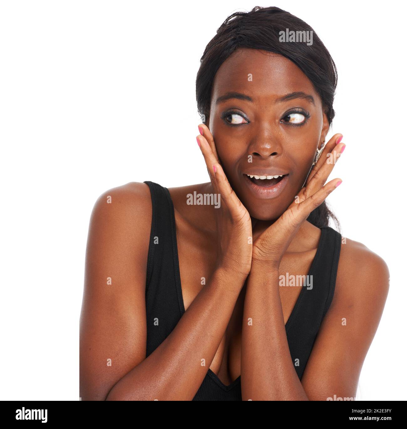 Surprised shocked woman face open hi-res stock photography and images ...