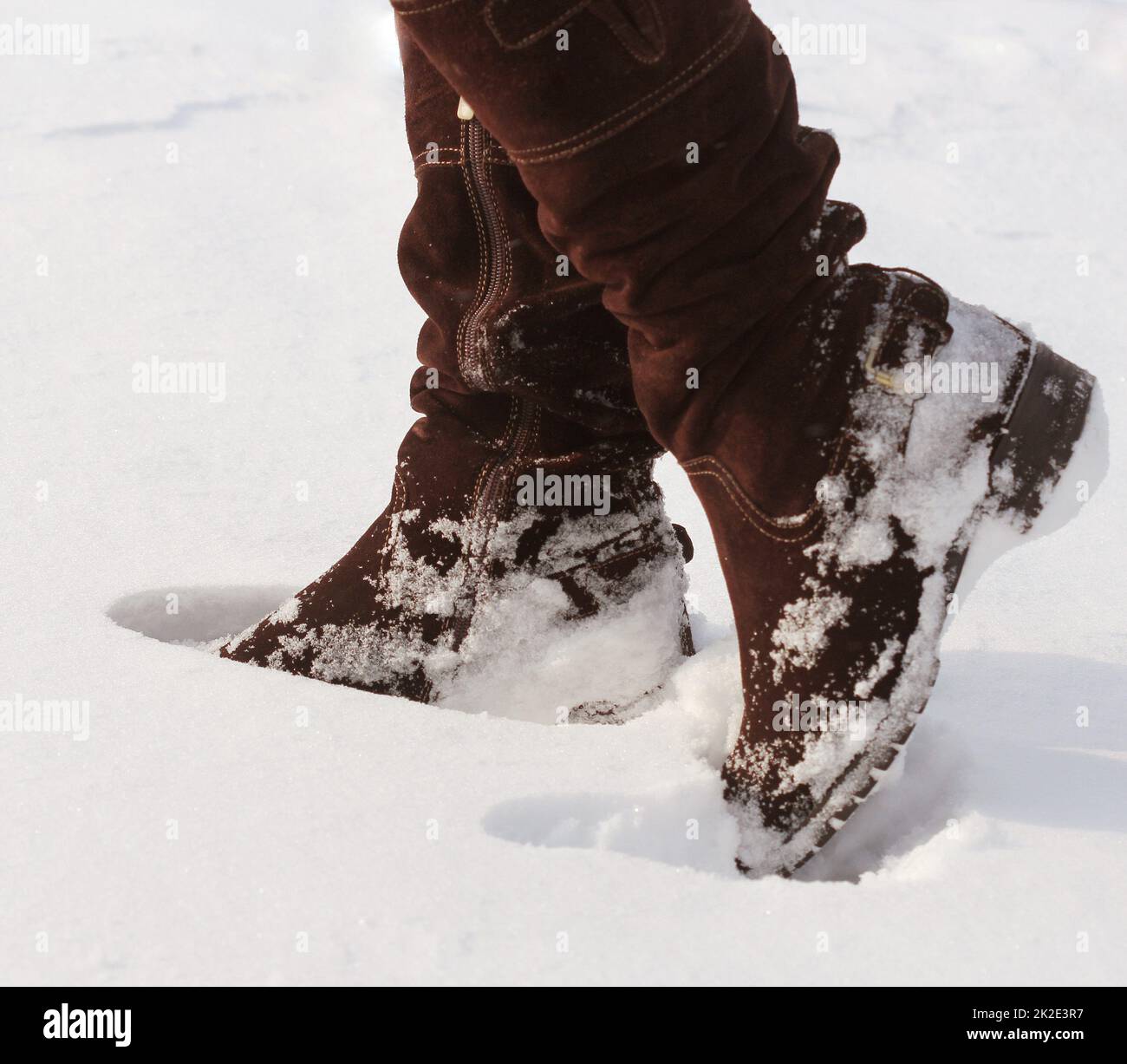 Pair brown shoes covered hi-res stock photography and images - Alamy