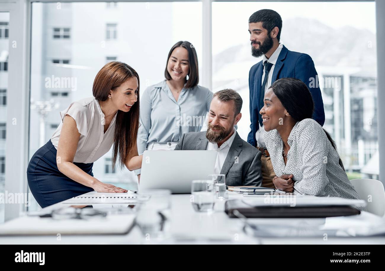 Office work solving laptop hi-res stock photography and images - Alamy