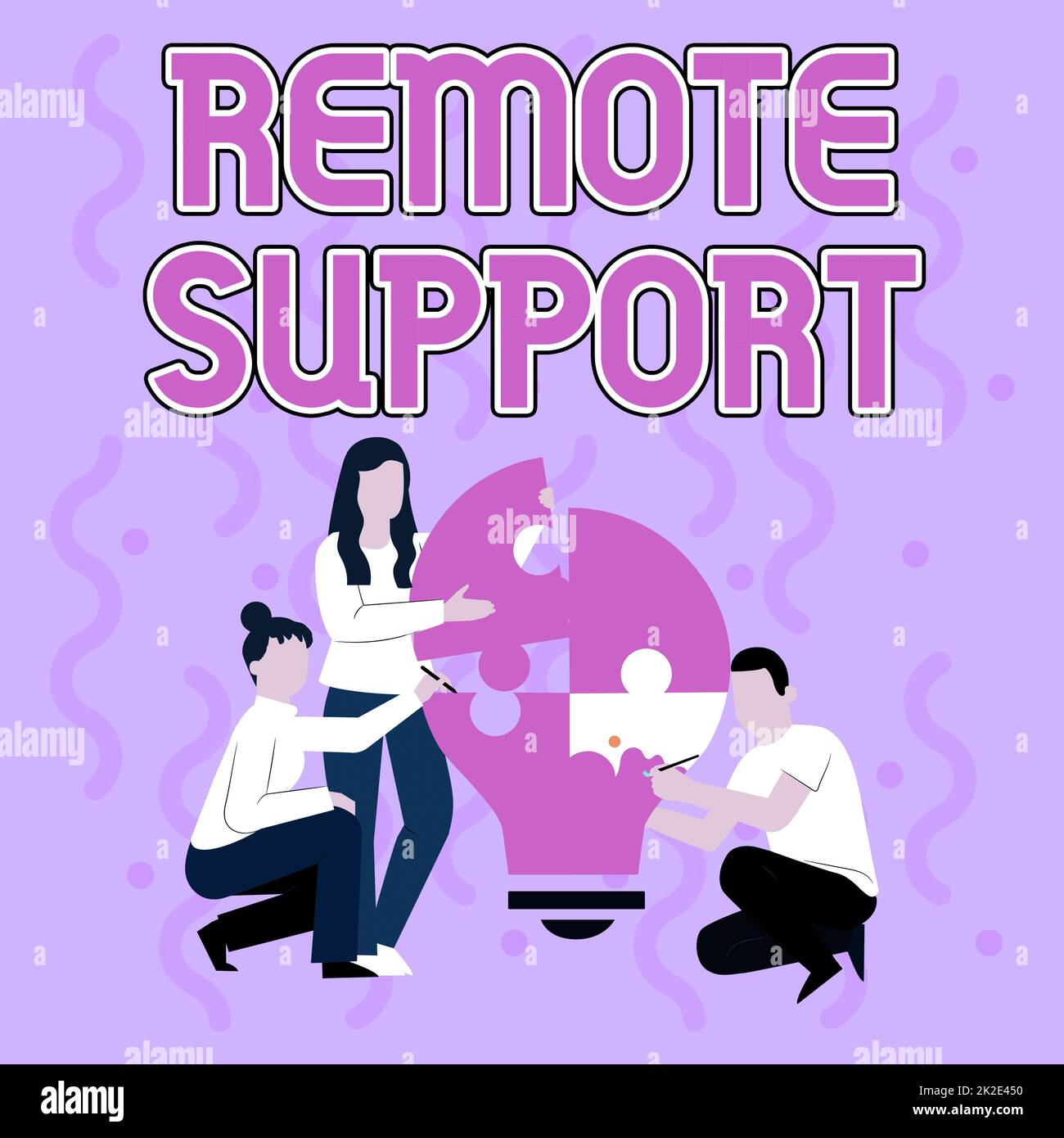 Text caption presenting Remote Support. Concept meaning help endusers ...
