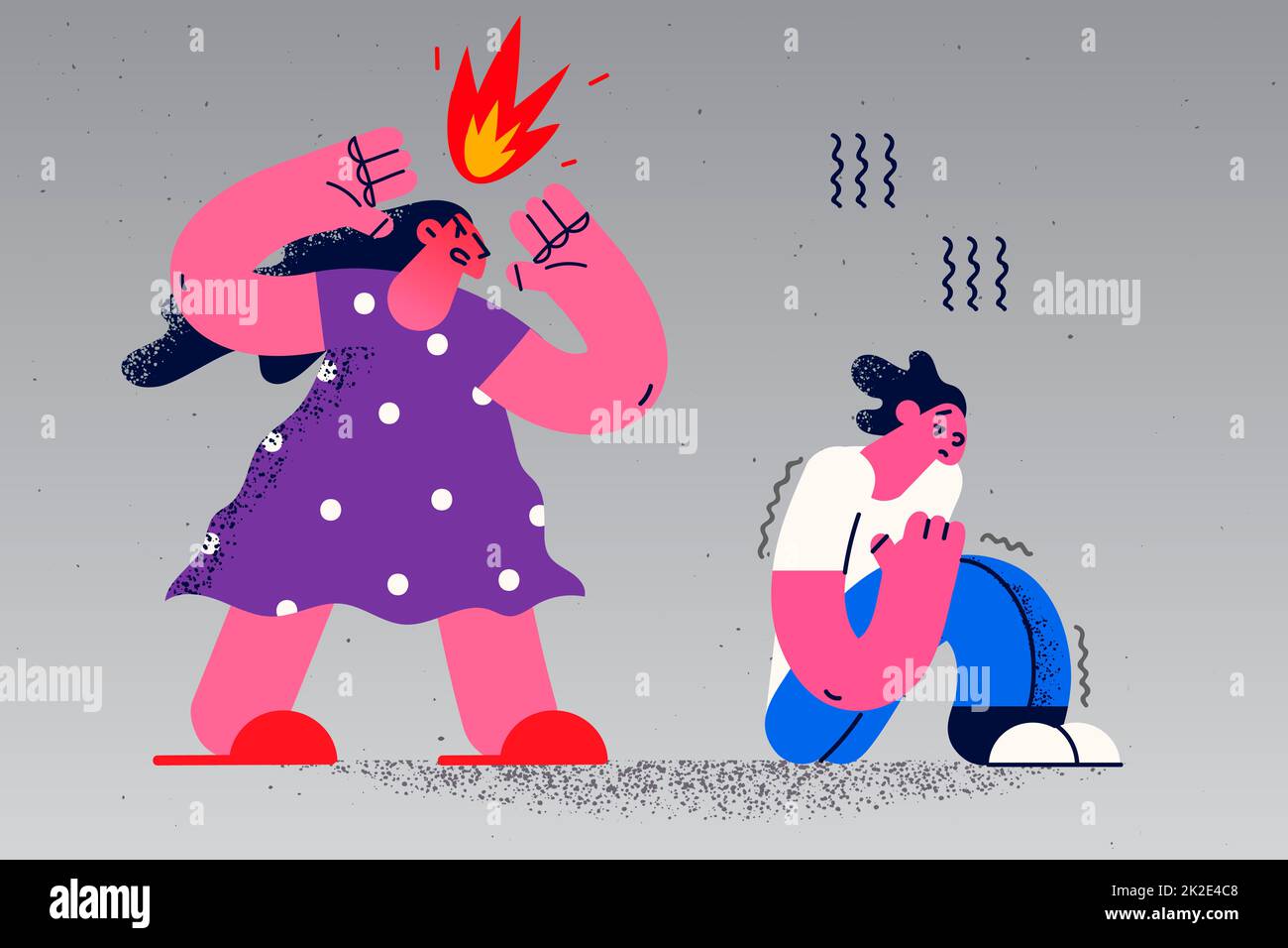 Mad mother scream at scared small child Stock Photo - Alamy