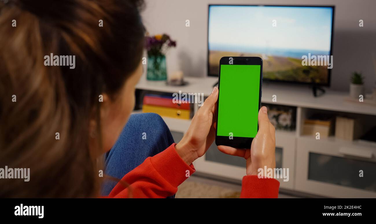 Finger scrolling greenscreen smartphone in hi-res stock photography and ...