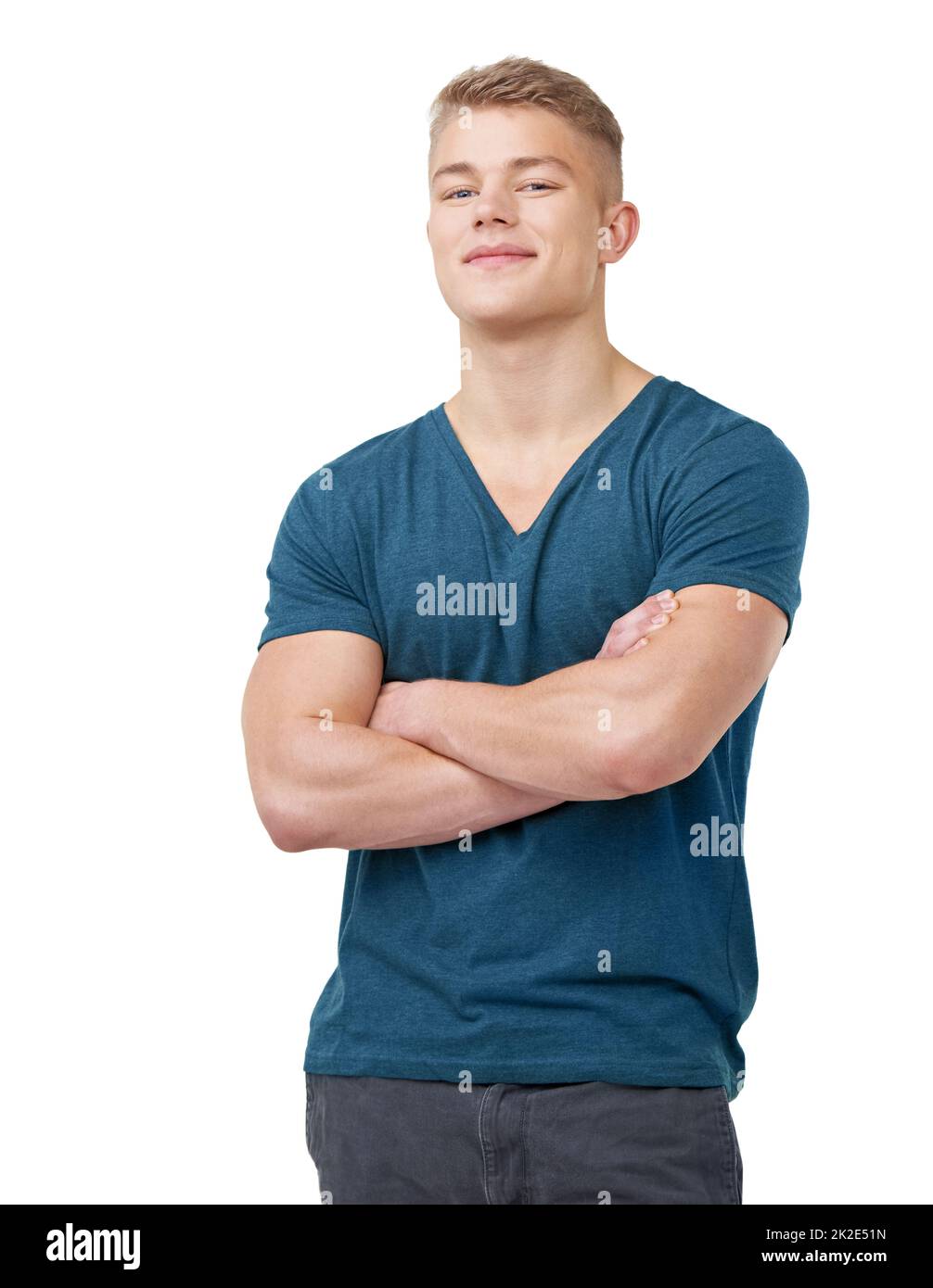 Blonde crossing arms hi-res stock photography and images - Alamy