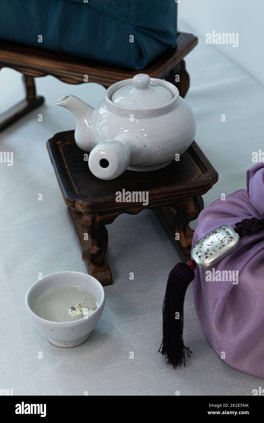 Korean traditional gift packaging with silk clothes Stock Photo - Alamy