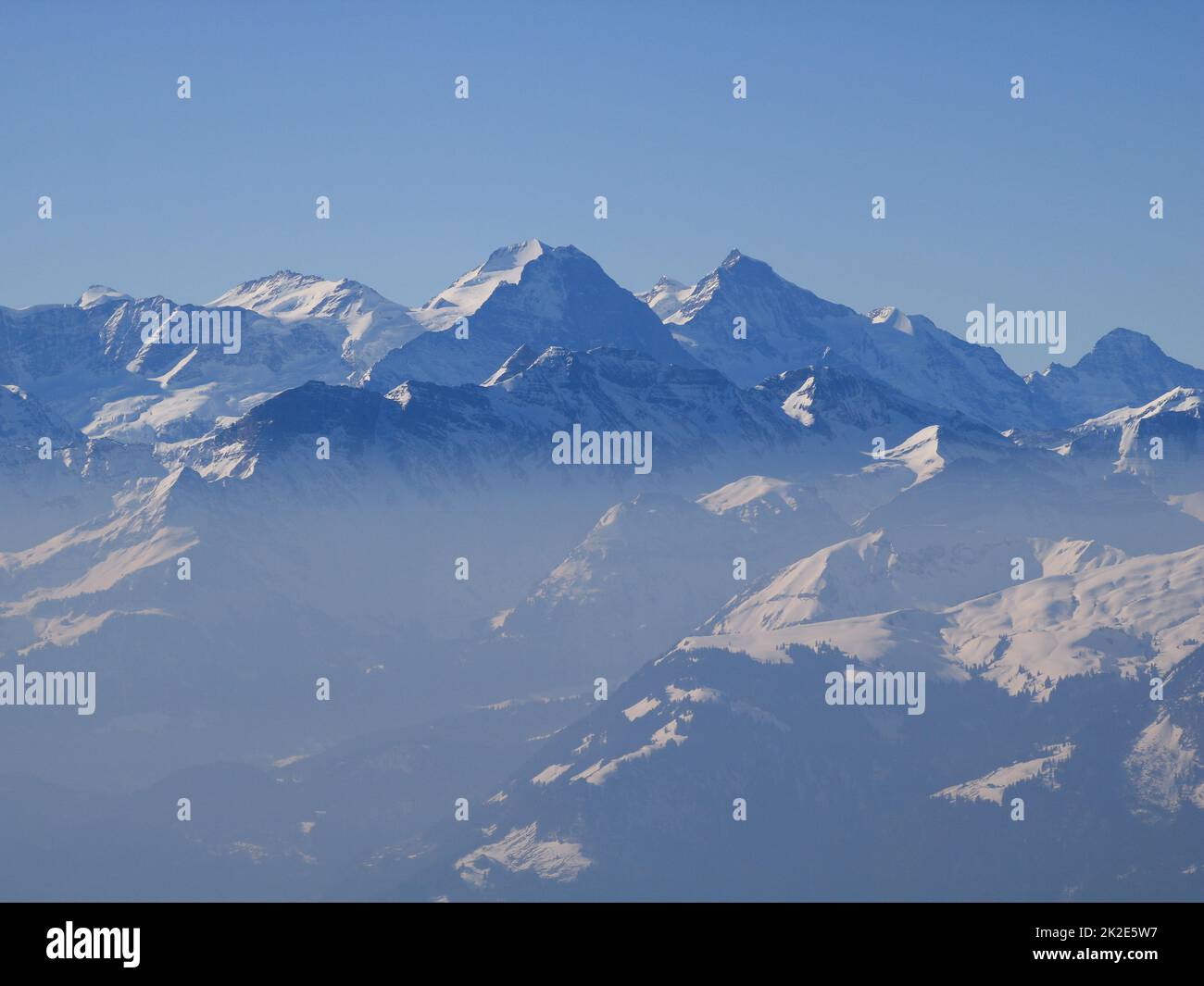 Majestic mountains Eiger, Monch and Jungfrau in winter Stock Photo - Alamy