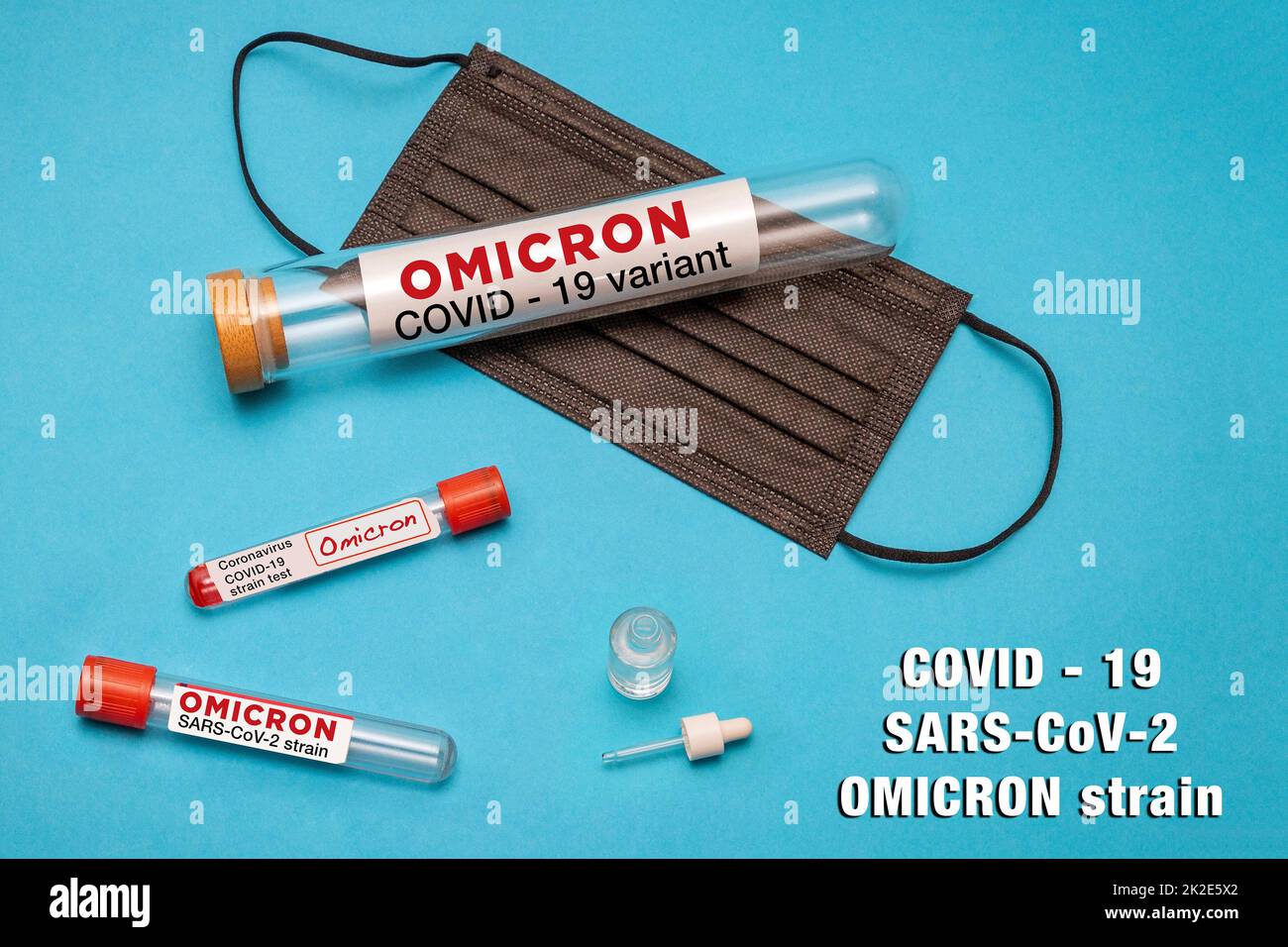 New Omicron variant of Covid-19 coronavirus in test tubes Stock Photo ...