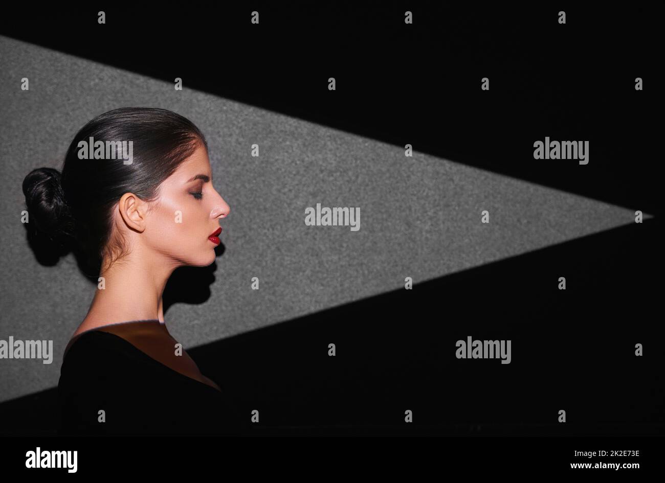 She has a point, and its sharp. A beautiful fashion model highlighted ...