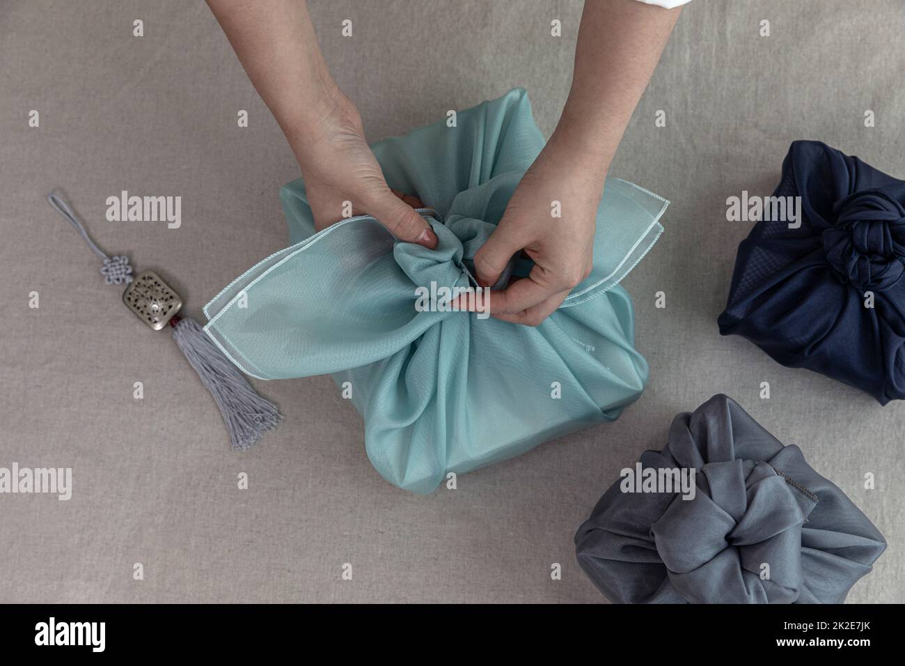 Korean traditional gift packaging with silk clothes Stock Photo - Alamy