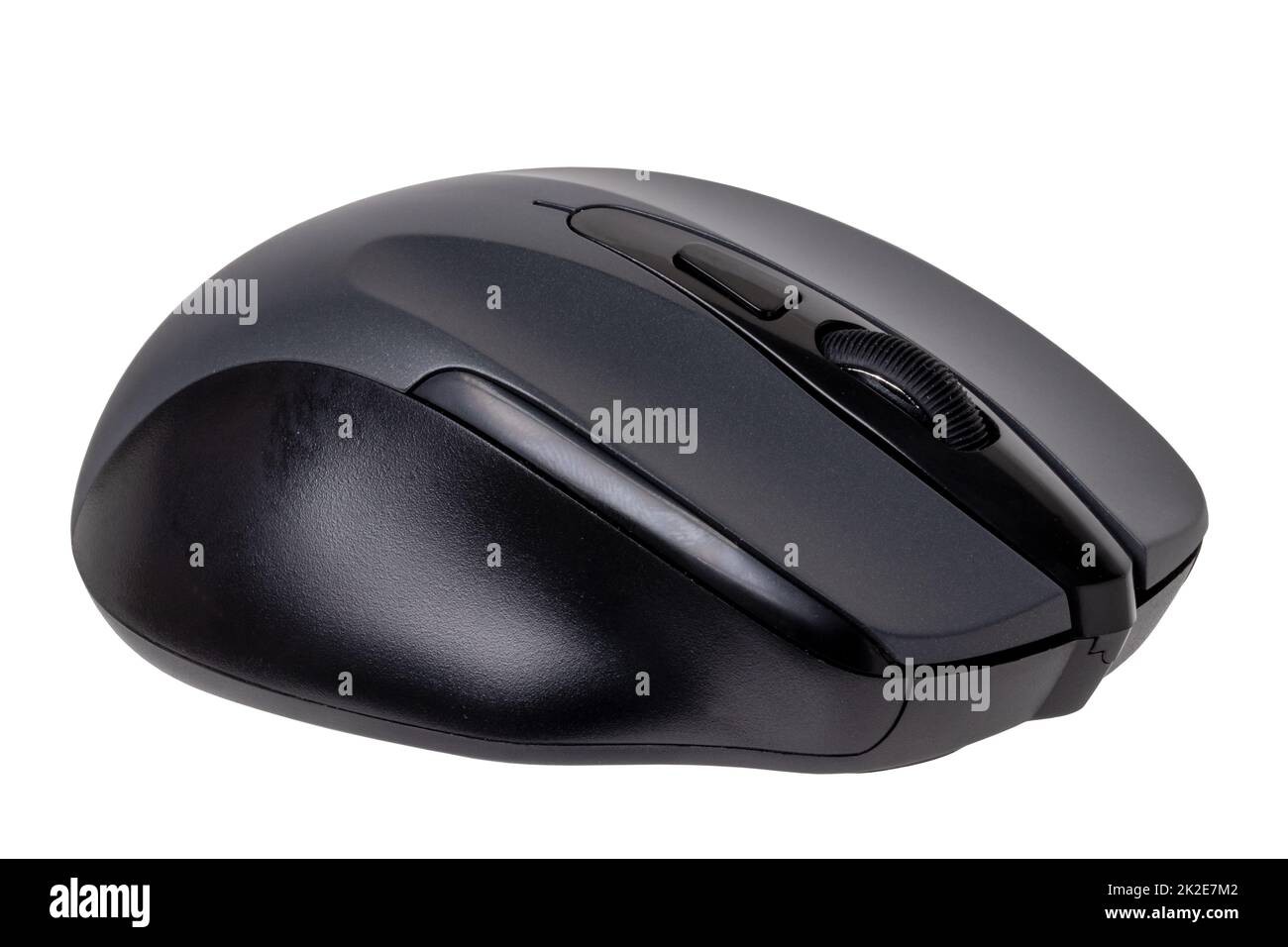 Wireless black computer mouse isolated on a white background. Home ...