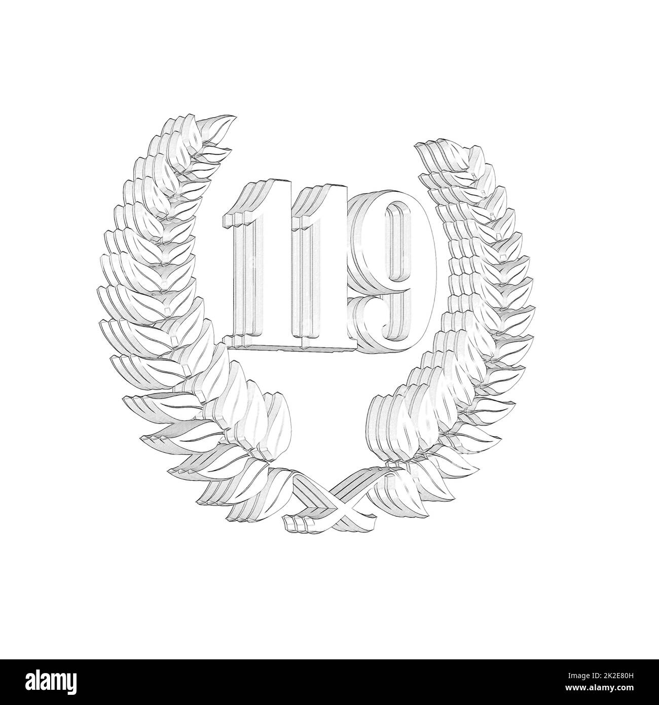 3d number 119 hi-res stock photography and images - Alamy