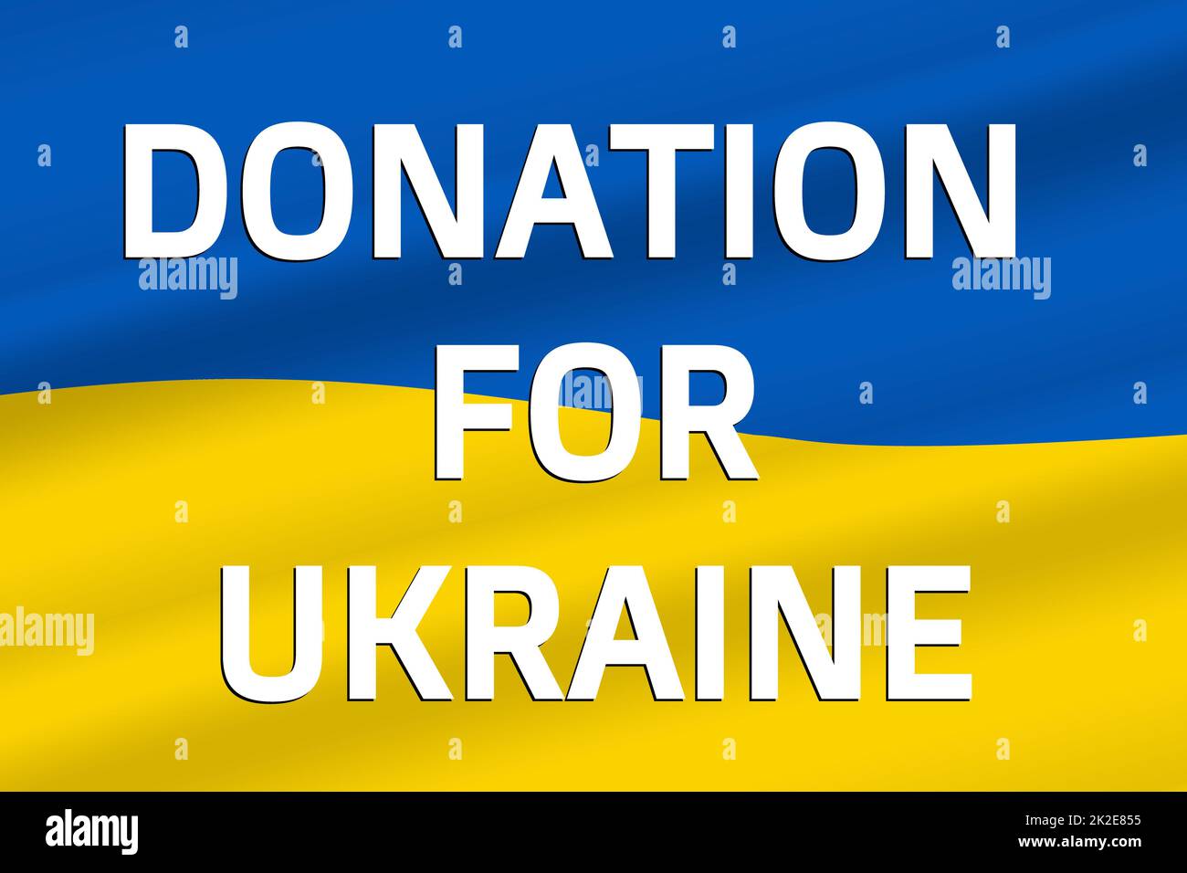 Donation for Ukraine - concept text. Slogan donating in background of ...