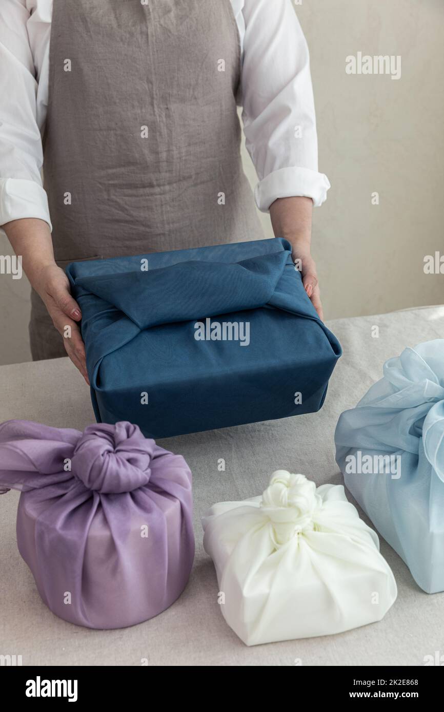 Korean traditional gift packaging with silk clothes Stock Photo - Alamy
