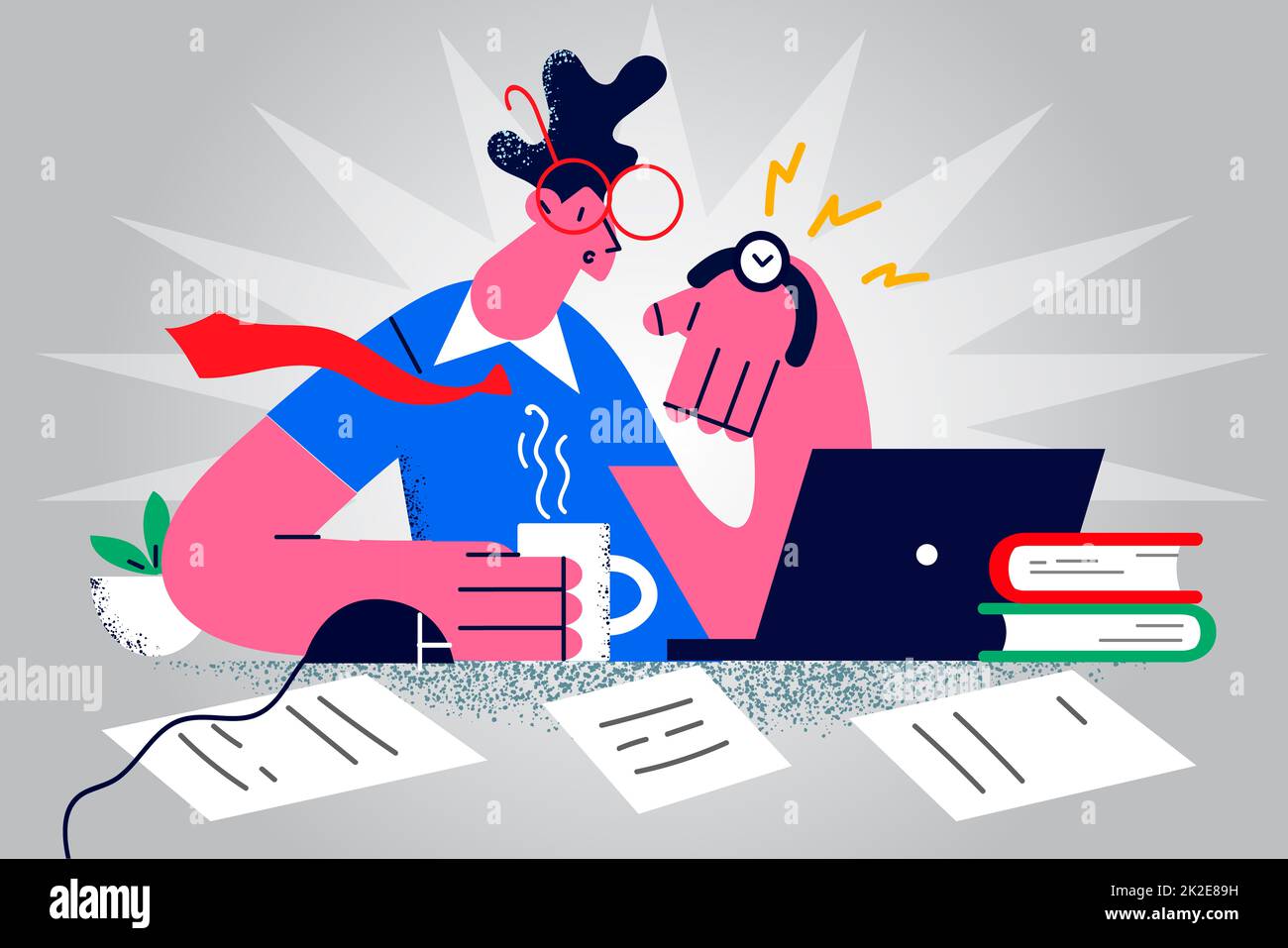 Vector illustration worried businessman hi-res stock photography and ...