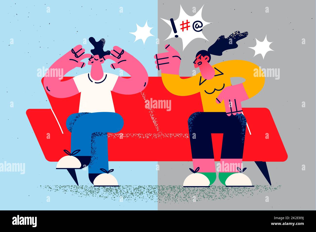 Vector couple argue hi-res stock photography and images - Alamy