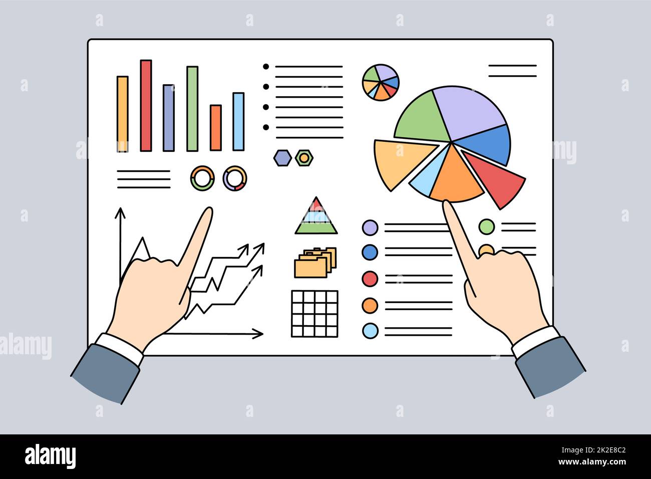 Analyst work with charts and graphs on board Stock Photo - Alamy