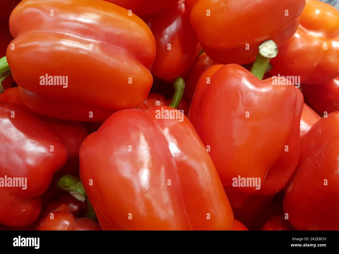Food background of fresh red sweet pepper close-up, organic vegetable ...