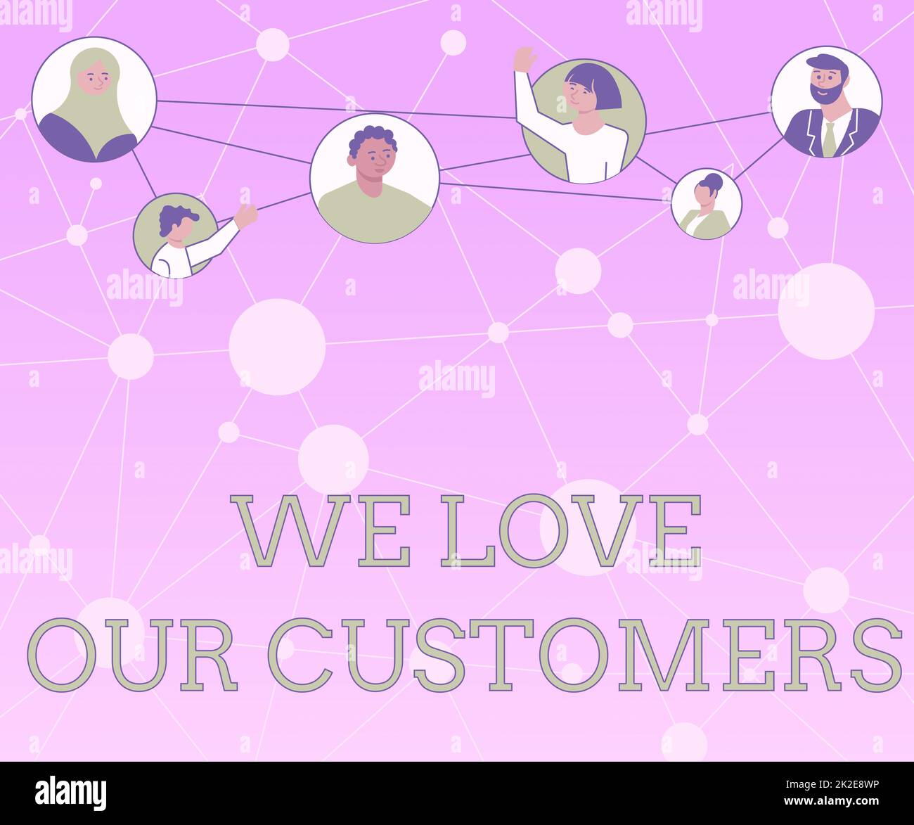 Hand writing sign We Love Our Customers. Conceptual photo We Love Our ...