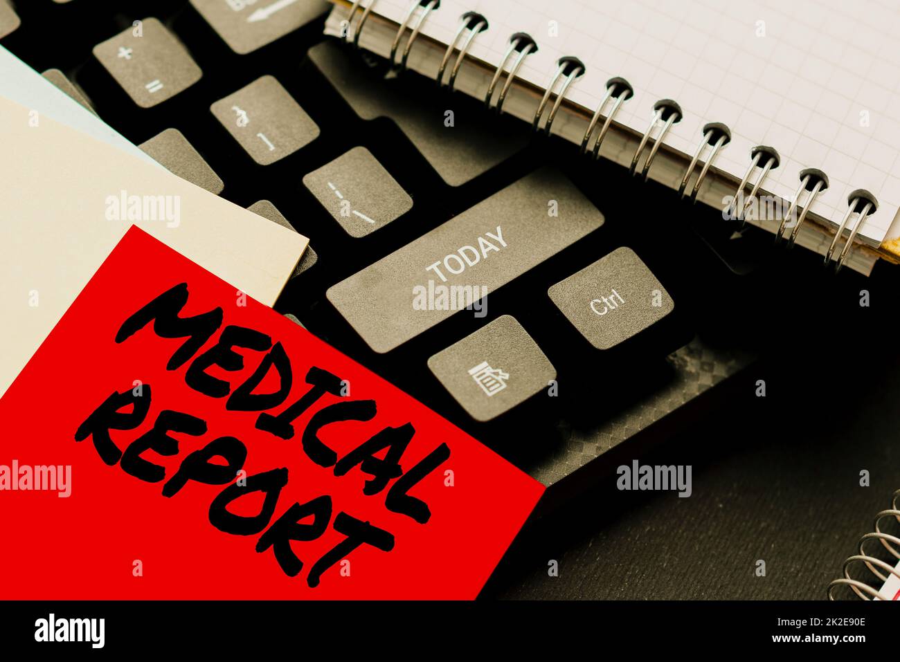 Conceptual display Medical Report. Business showcase report of the ...