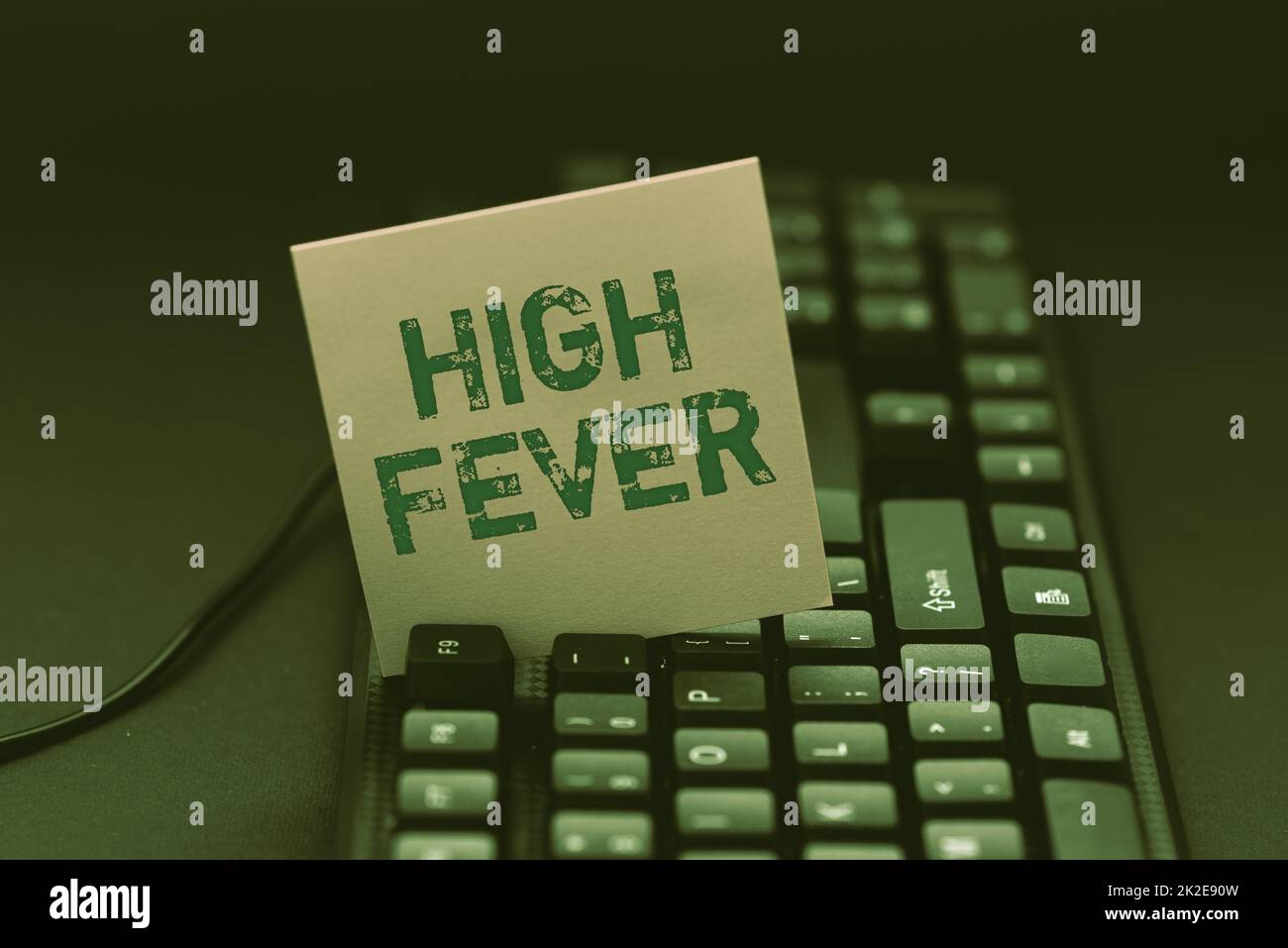 Text caption presenting High Fever. Business showcase medical condition ...