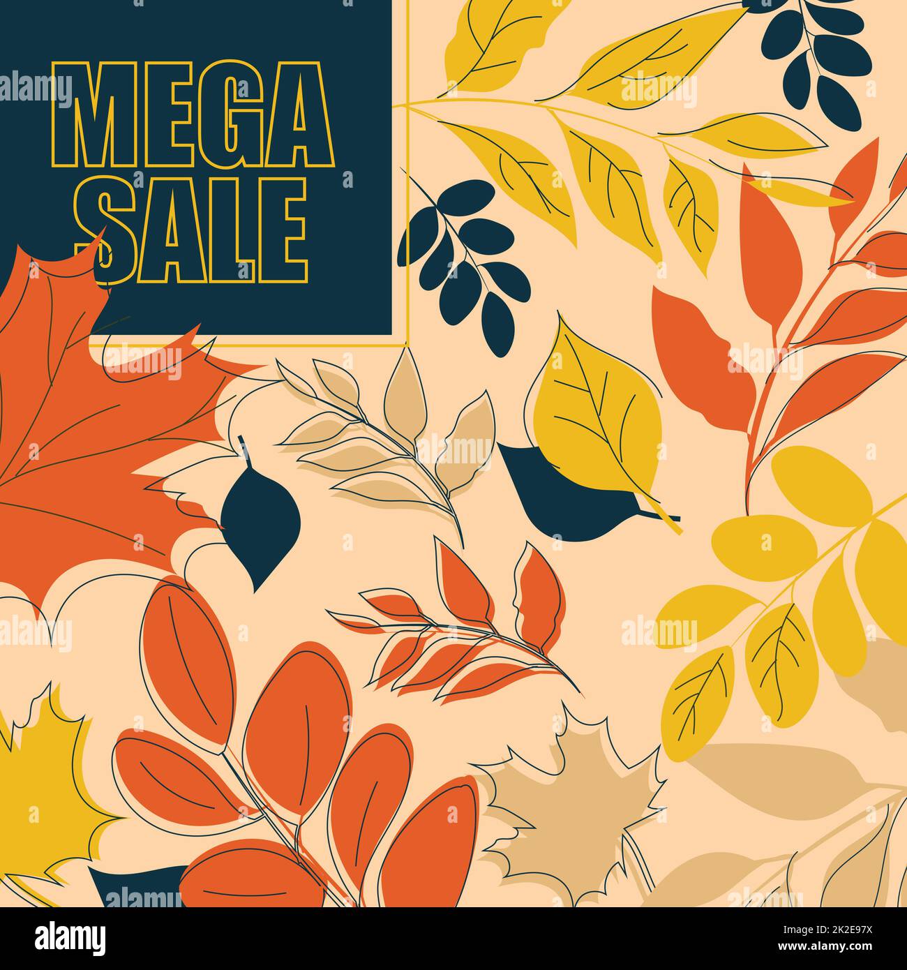 Advertising template web banner MEGA SALE - Vector Stock Photo - Alamy
