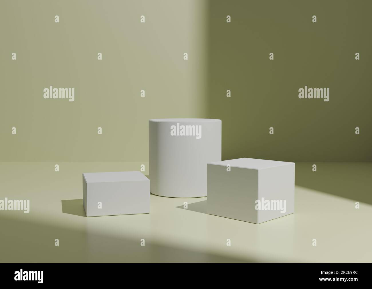 Simple Minimal Three White Podium or Stand Composition for Product ...