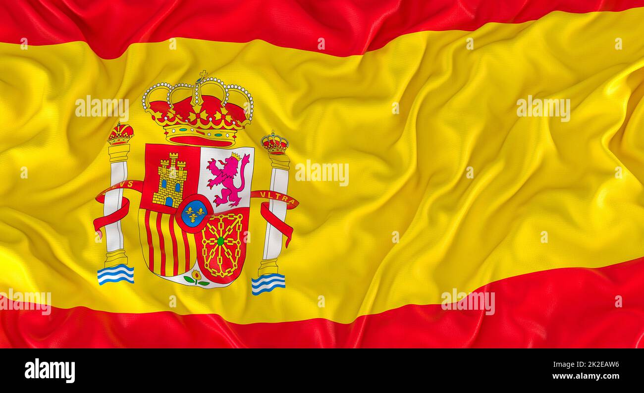 fluttering spanish flag Stock Photo - Alamy