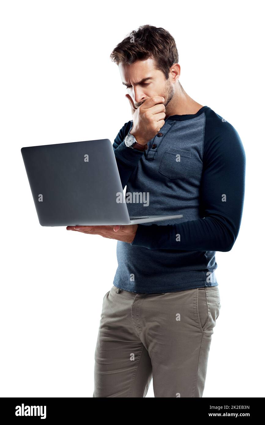 Confused man and technology hi-res stock photography and images - Alamy
