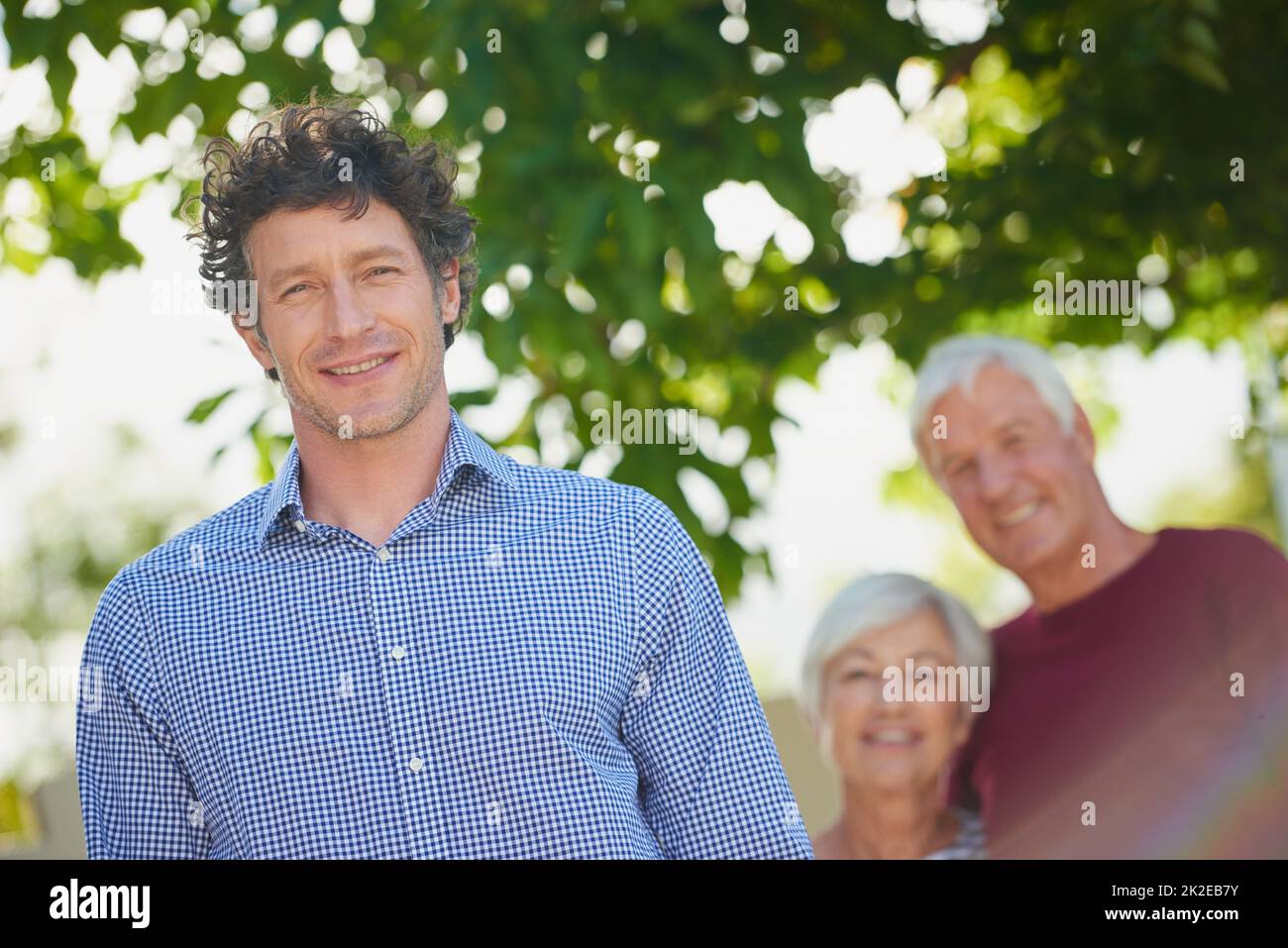Couple visiting old dad hi-res stock photography and images - Alamy