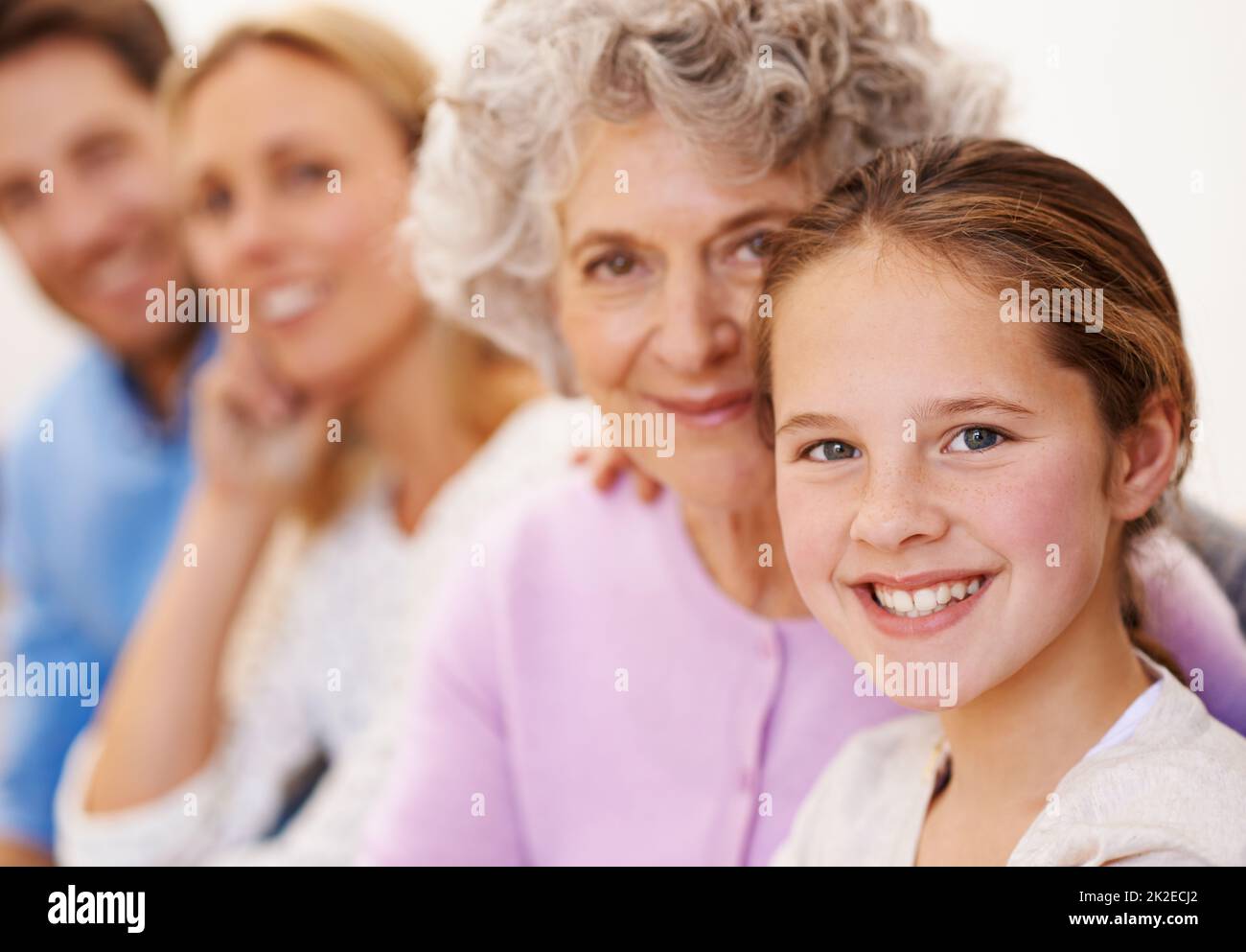 Quality time together. Portrait of a cheerful multi generational family ...