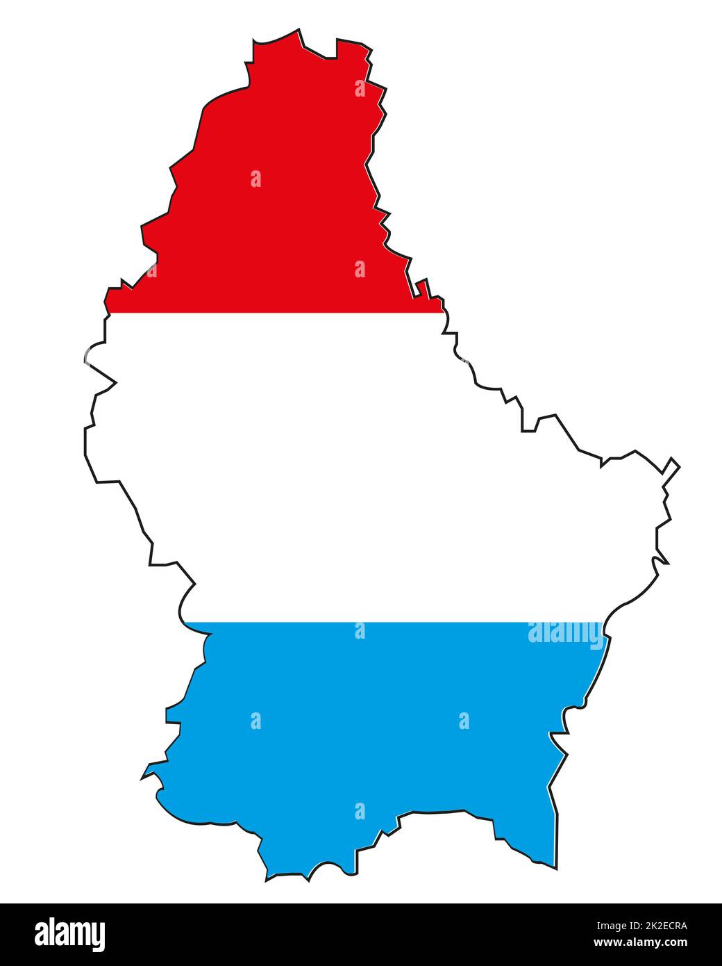 European country Luxembourg in colour of the national flag Stock Photo ...