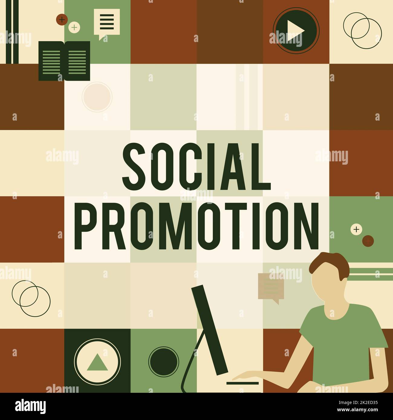 Text showing inspiration Social Promotion. Business approach advancing ...